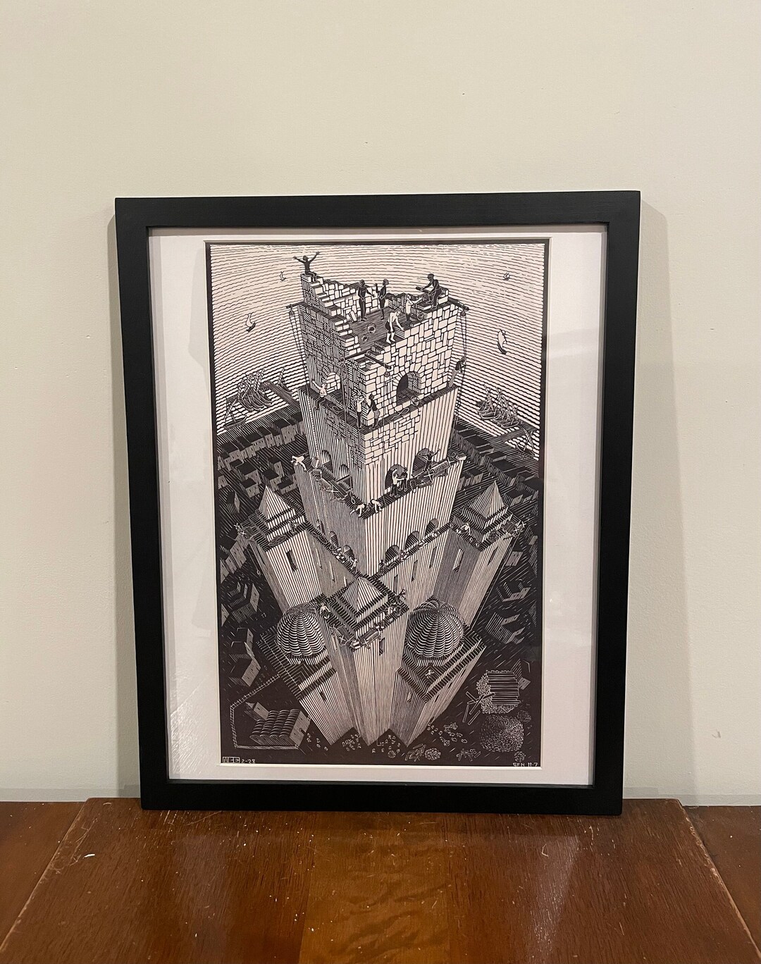 M. C. Escher Tower of Babel Framed Print 12x15 Black Wood Frame ...