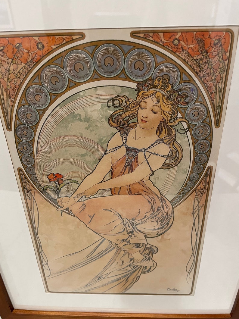 Alphonse Mucha Painting the Arts Series Framed Print Art Nouveau 12x15 ...