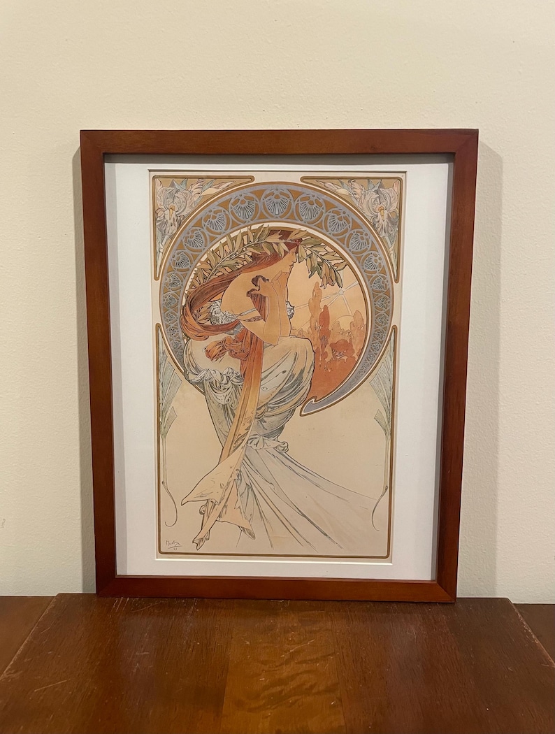 Alphonse Mucha the Arts Series Set of 4 Framed Prints Muses of Dance ...