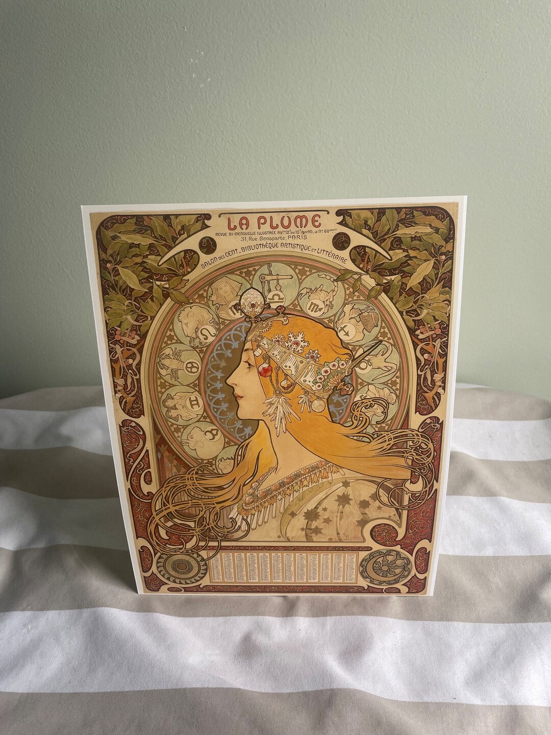 Alphonse Mucha 1896 Zodiac Art Print 8.5x11 La Plume Art Nouveau ... Alphonse Mucha 1896 Zodiac Art Print 8.5x11 La Plume Art Nouveau ...