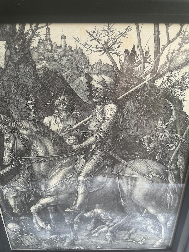 Albrecht Durer Knight Death and Devil Framed Print Black Frame Witch ...