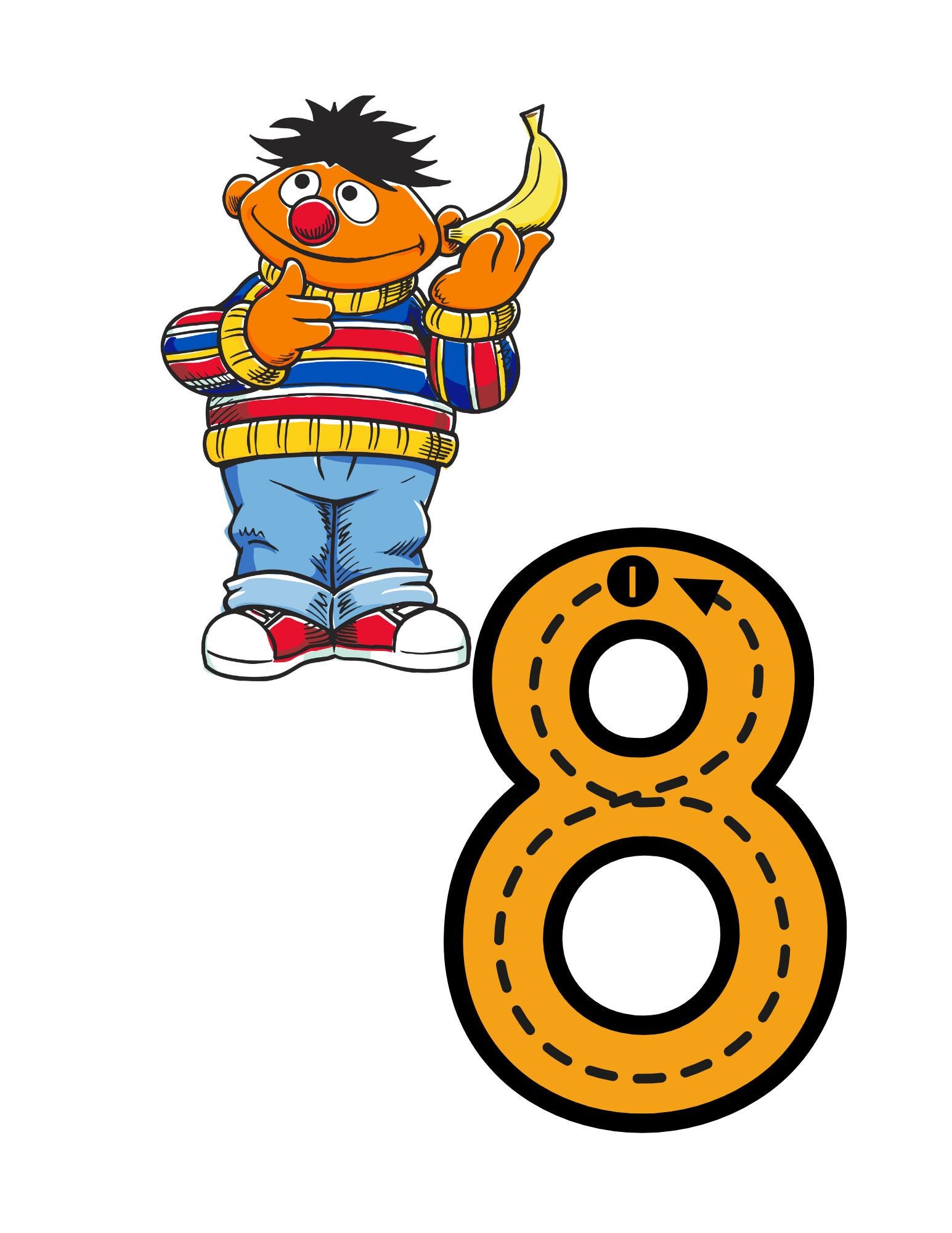 Sesame Street Table Numbers - Customizable Printable Designs, Digital ...