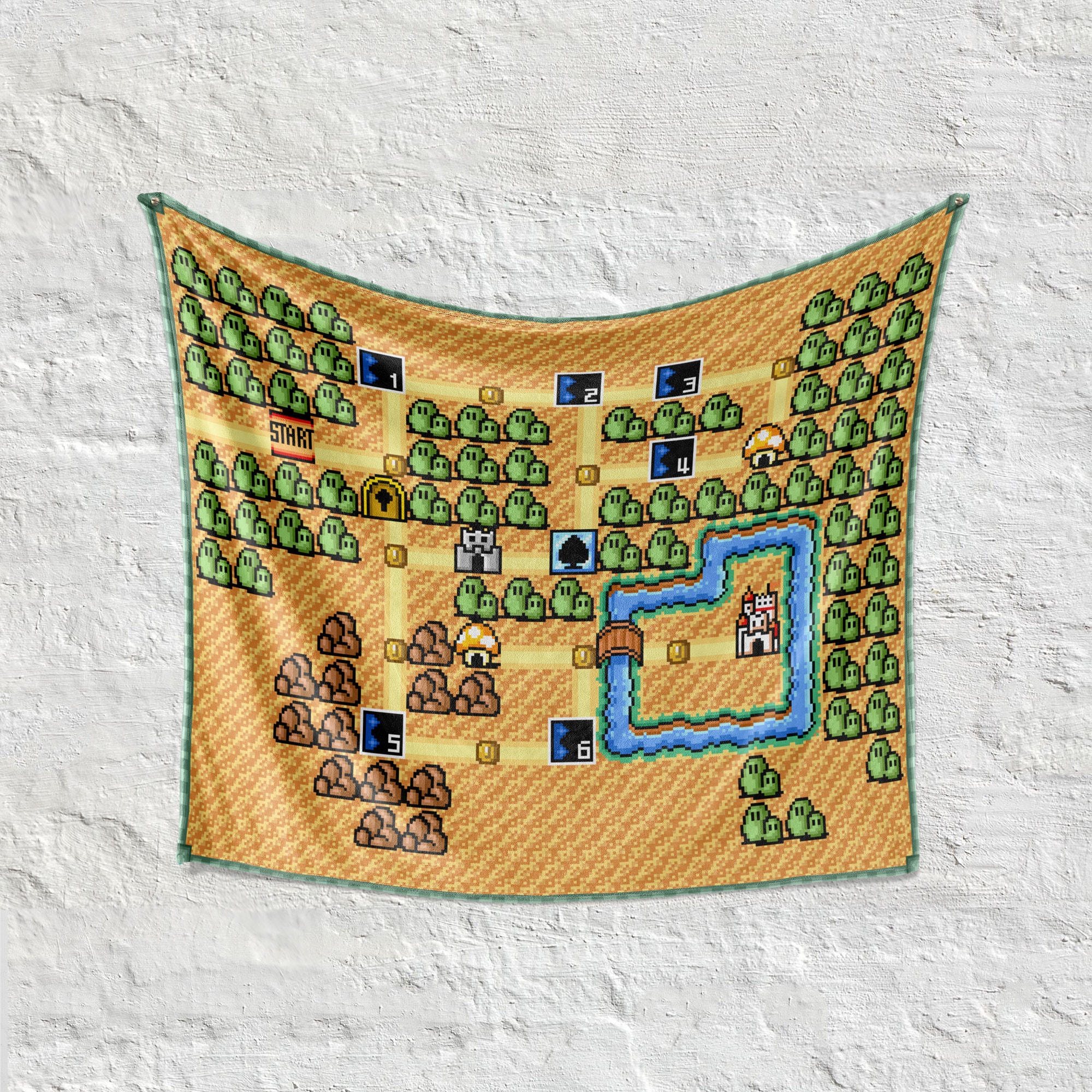 Super Mario 3 - World Map 01 (grass Land) Warm Blanket - Etsy