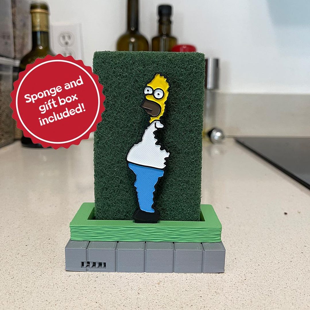 Homer Simpson Bush Meme Sponge Holder | Funny Kitchen Accessory ...
