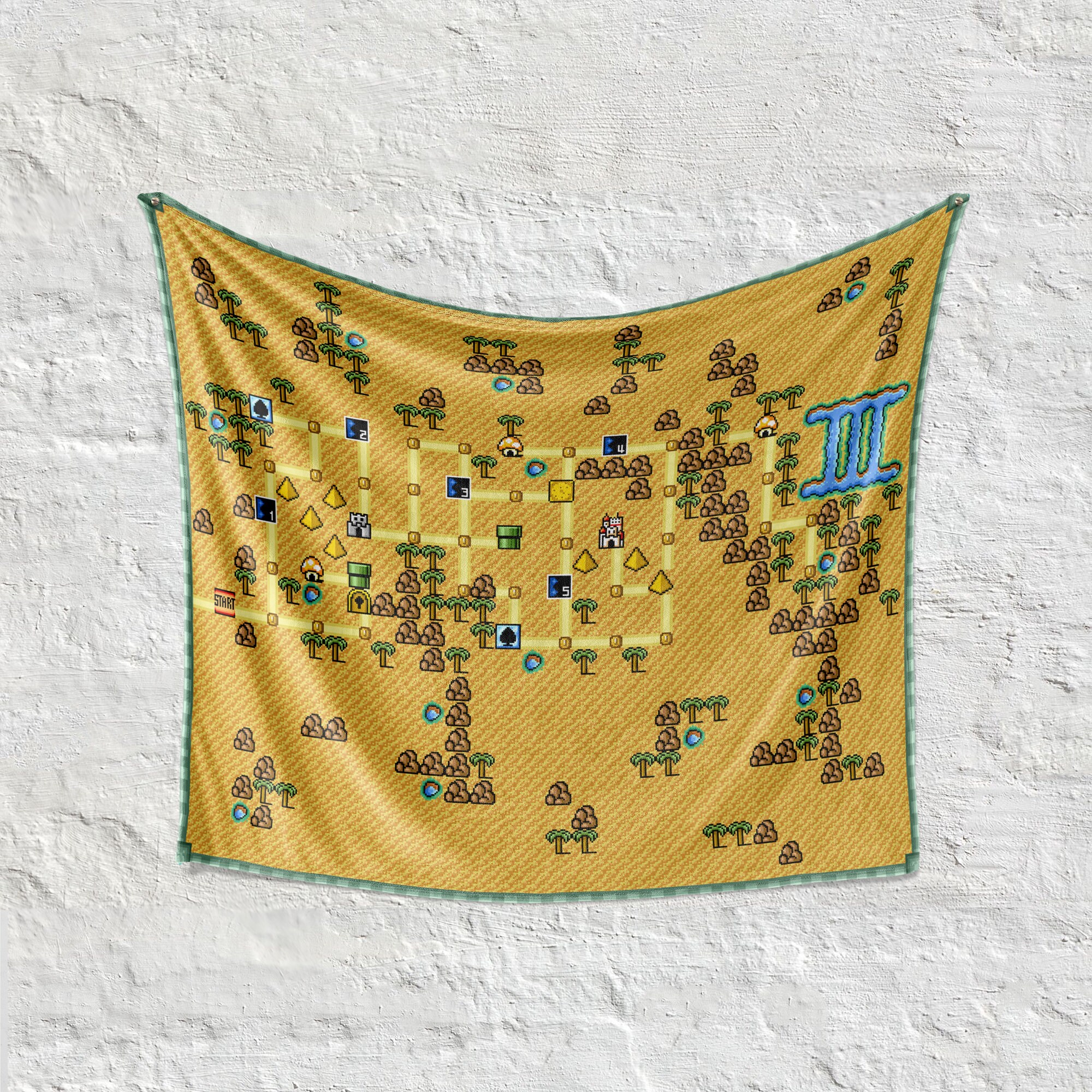 Super Mario 3 - World Map 02 (desert Land) Warm Blanket - Etsy