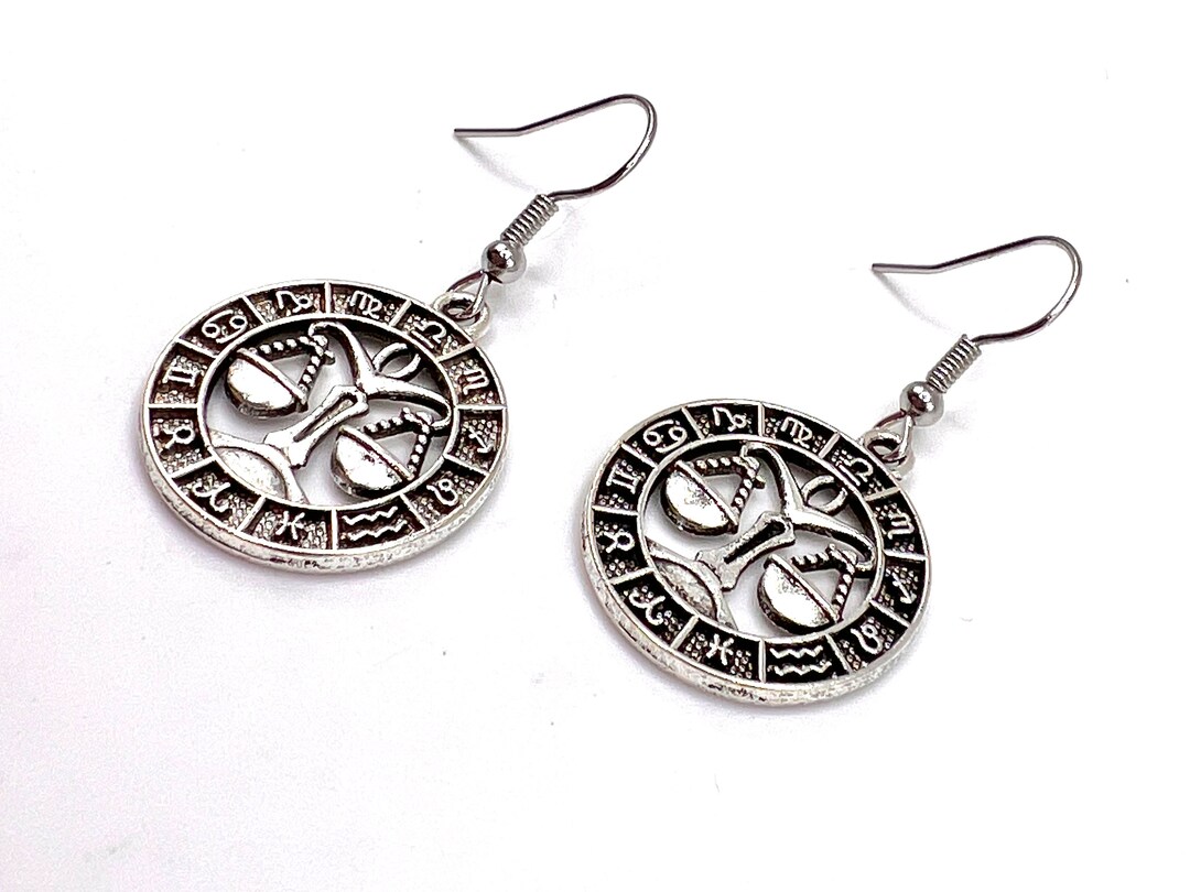 Libra Earrings Zodiac Signs Earrings Astrology Earrings - Etsy
