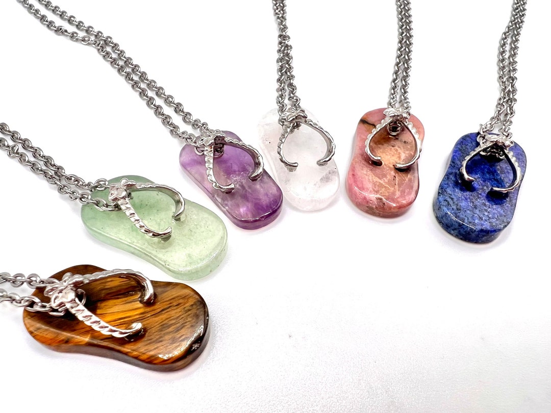 Crystal Flip-flop Necklace Crystal Sandel Necklace Crystal Necklace - Etsy