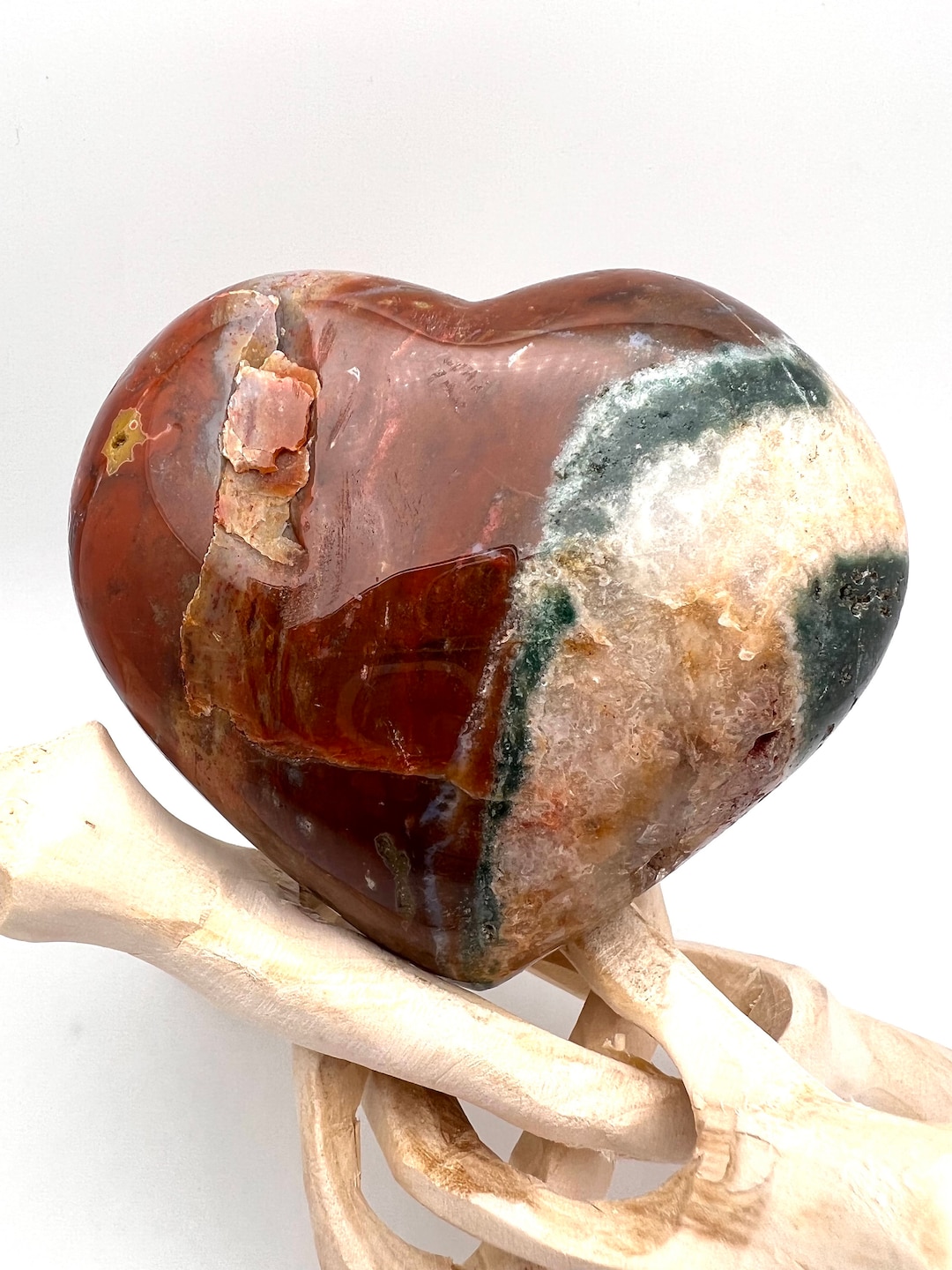 Jasper Heart Carving red Ocean Jasper Ocean Jasper Heart River Jasper ...