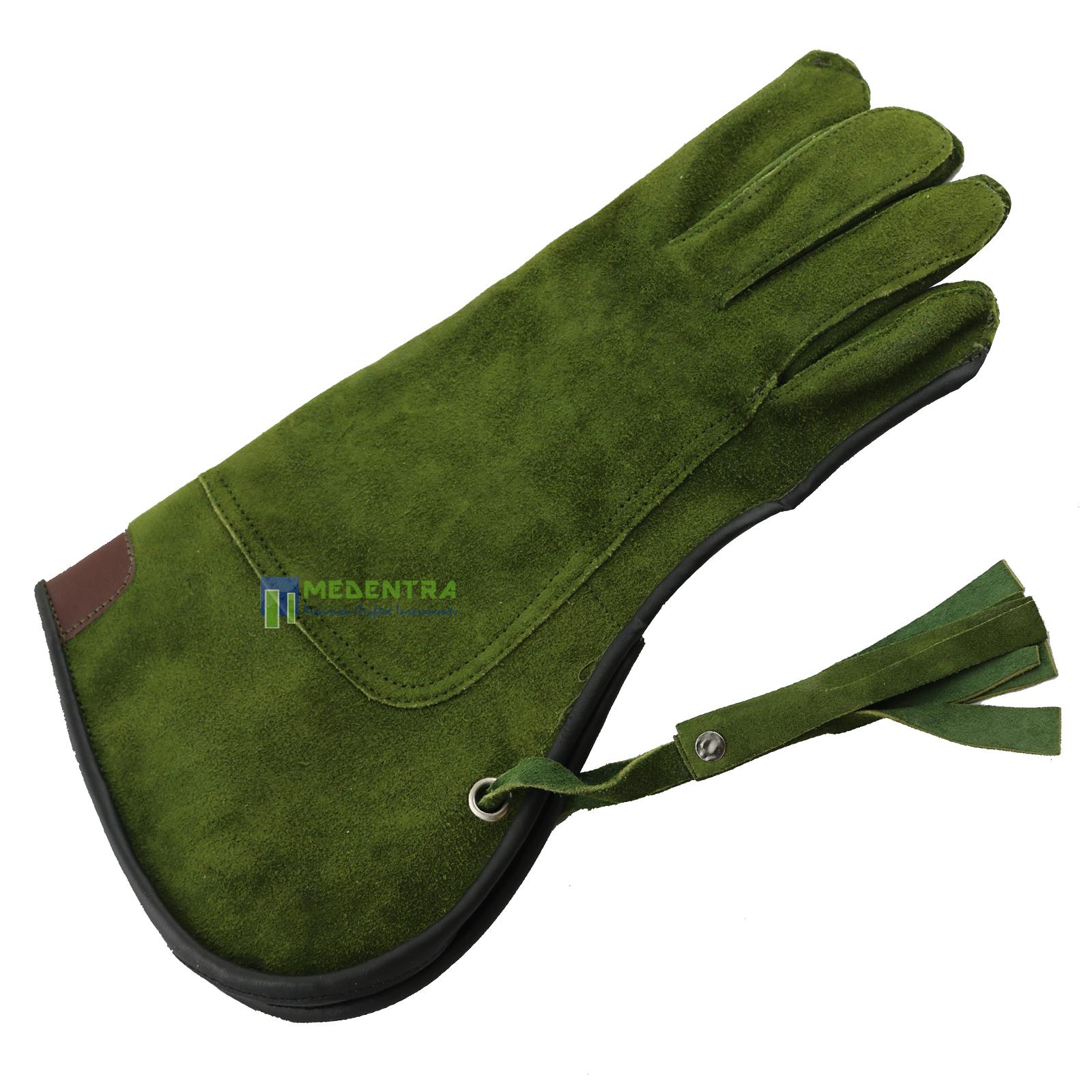 Green Nubuck Leather Falconry Glove - Left Hand, 14" Eagle Bird Hunting ...