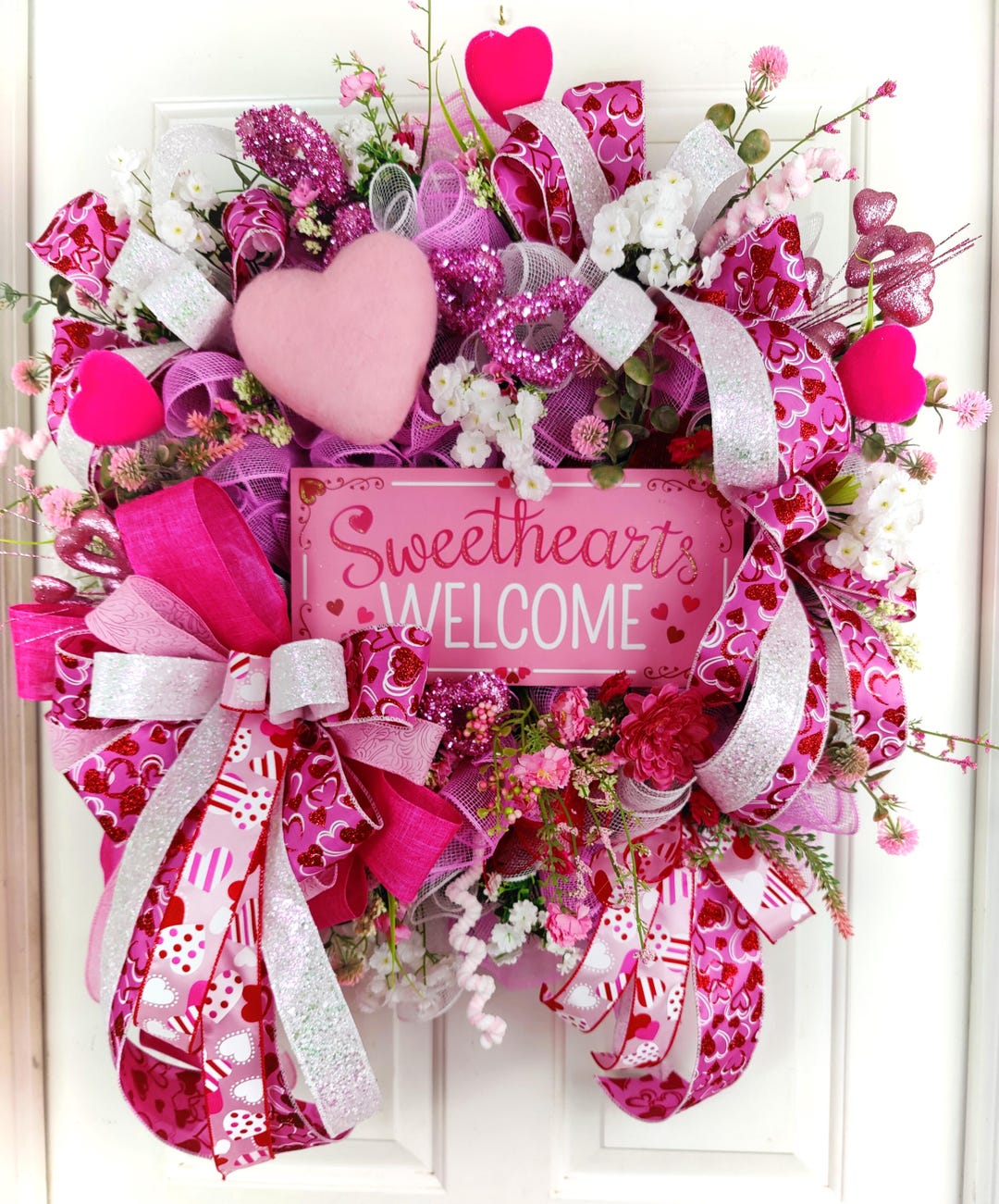Valentines Day Wreath Sweethearts Welcome Door Decor, Wall Decor, XL ...
