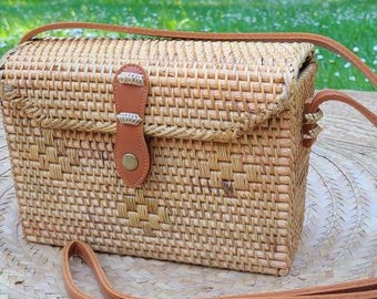 Rattan Crossbody Bag - Etsy