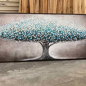 Extra Large Wall Art Abstract Tree Art Tree Painting Colorful Wall Art ...