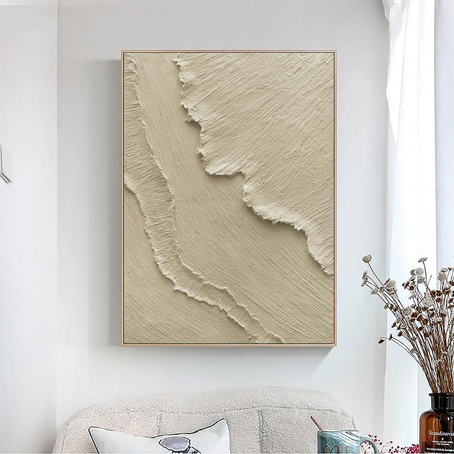 Beige Wall Art Beige 3D Textured Art Beige Textured Wall Art - Etsy