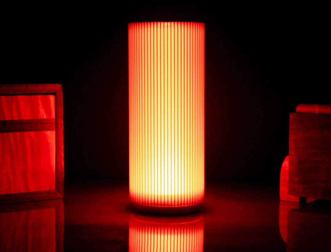 Small Table Lamp Yuzen Straight With Dimmer Switch | Soft Glow Lighting ...