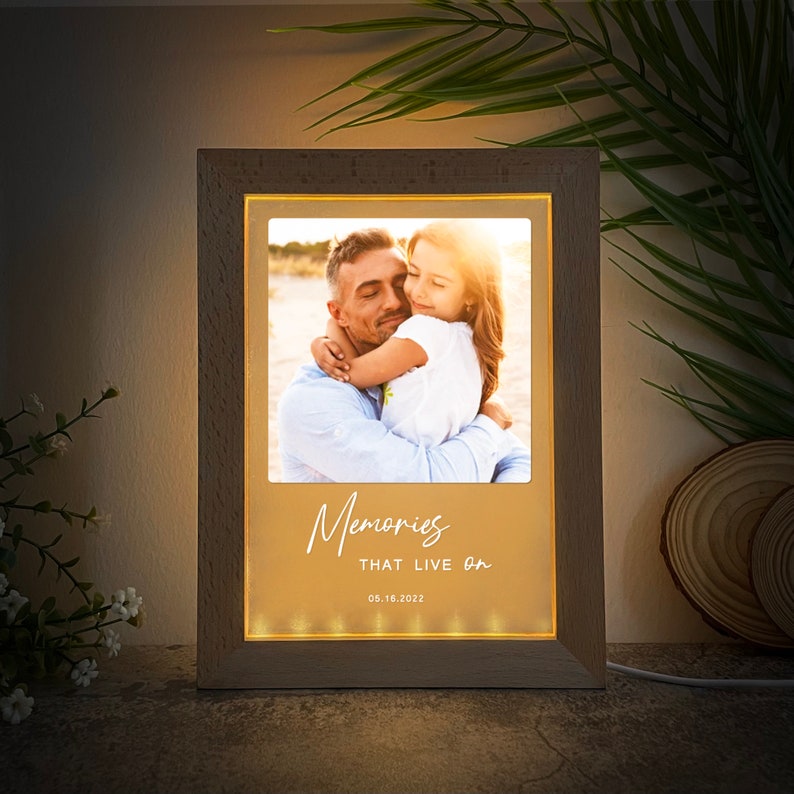 Personalized Memorial LED Light Photo Frame for Loss of - Etsy