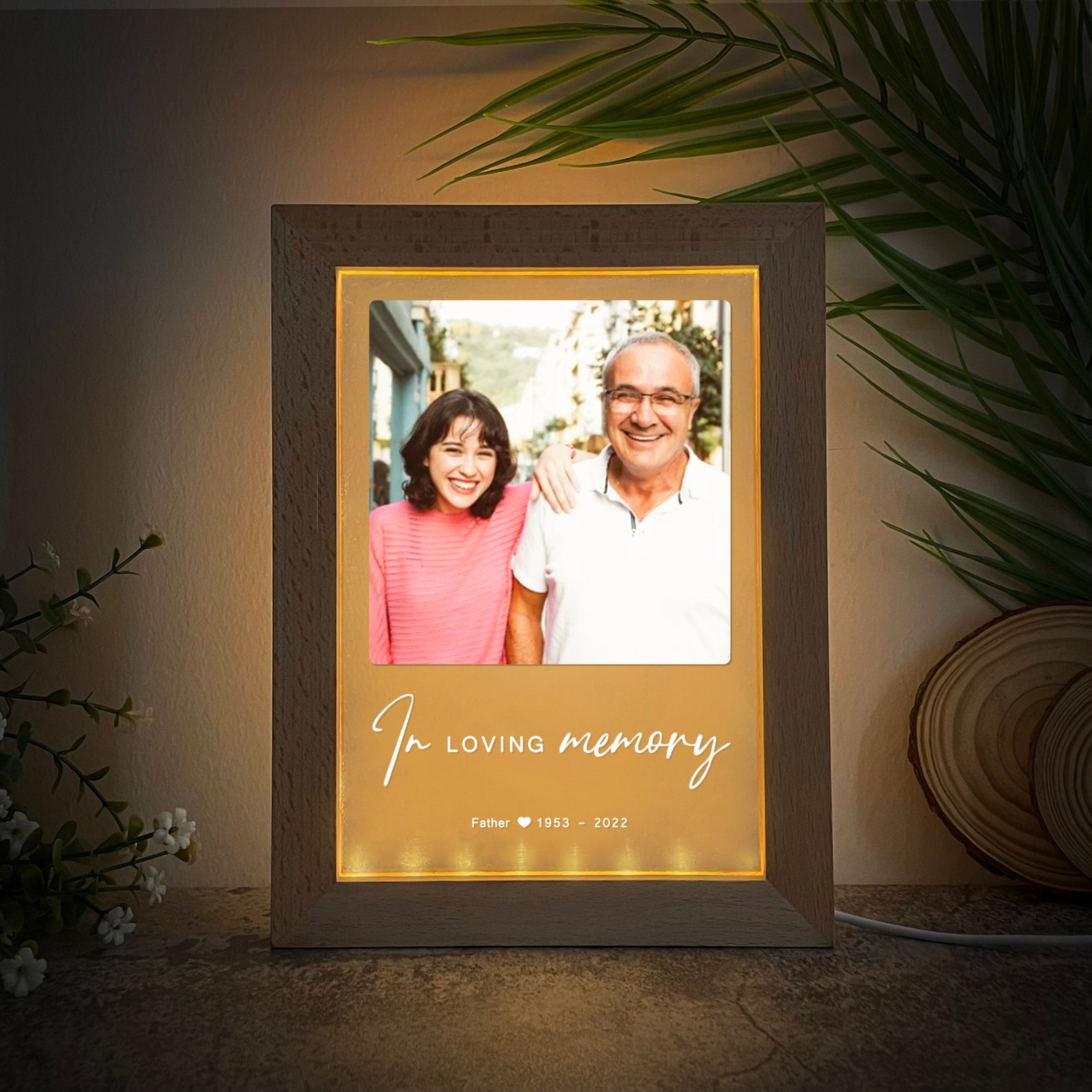 Personalized Memorial LED Light Photo Frame for Loss of - Etsy