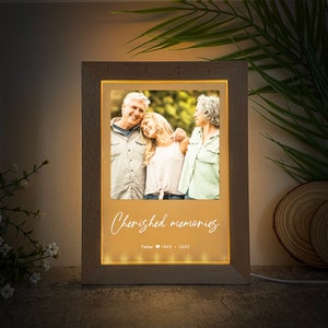 Personalized Memorial LED Light Photo Frame for Loss of Father ...