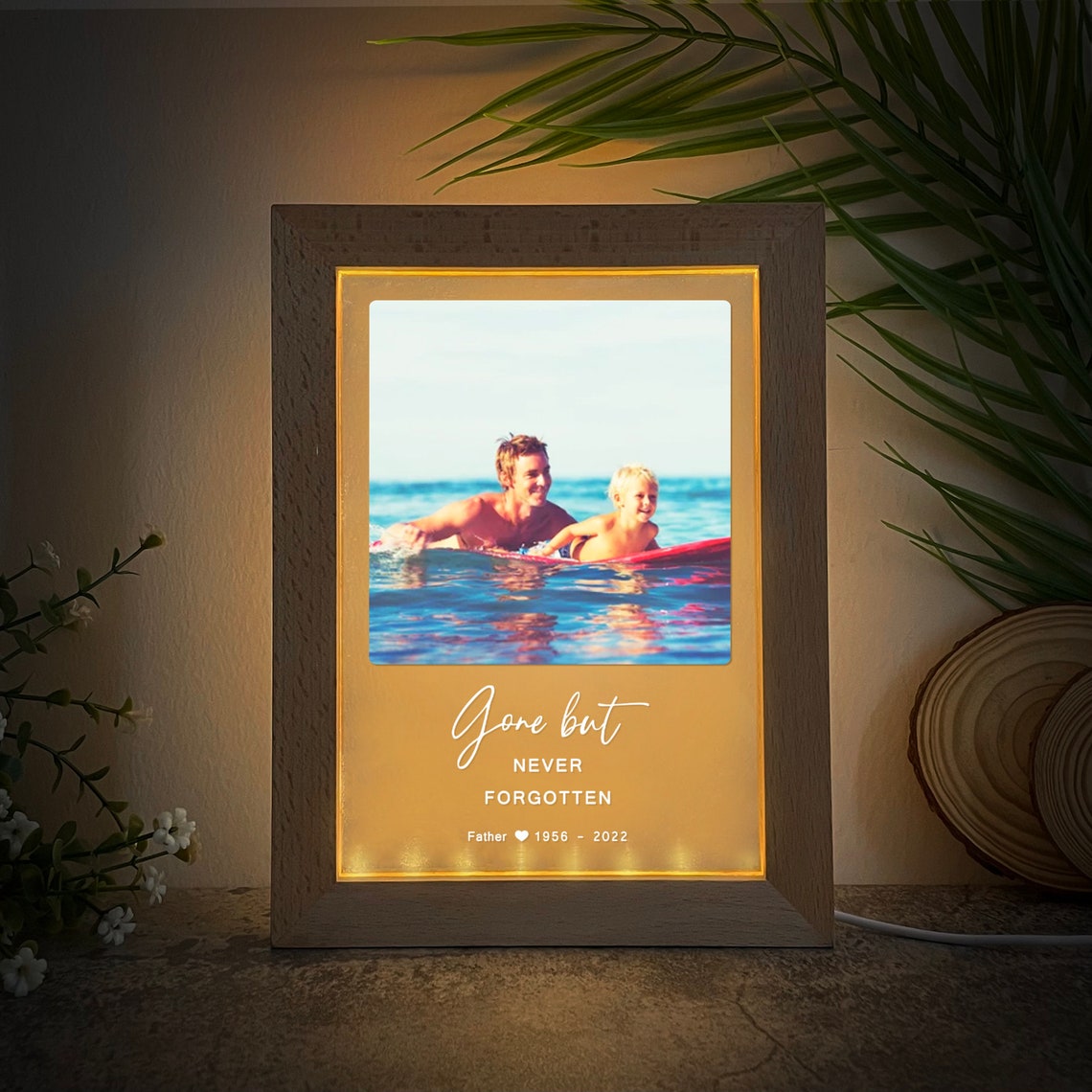 Personalized Memorial LED Light Photo Frame for Loss of - Etsy