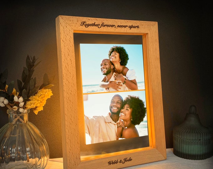 Anniversary Gift for Him 1 Year, Customised Engraved Photo Collage ...