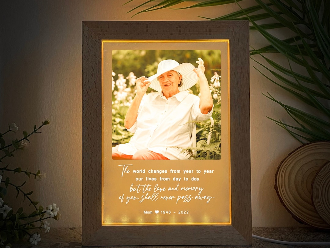 Personalized Memorial LED Light Photo Frame for Loss of Mother ...