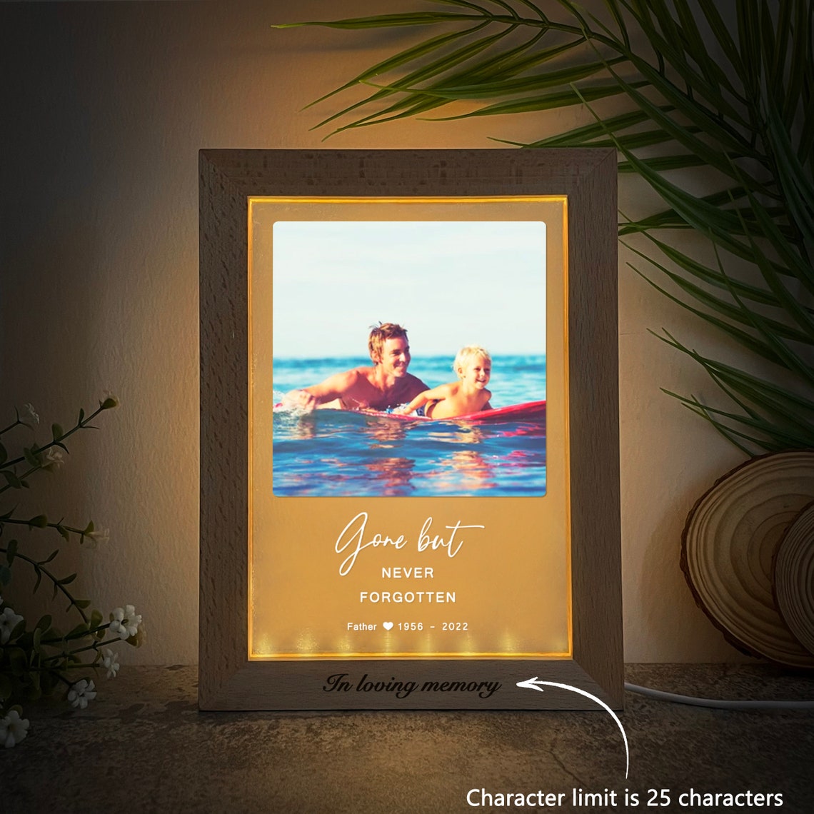 Personalized Memorial LED Light Photo Frame for Loss of - Etsy
