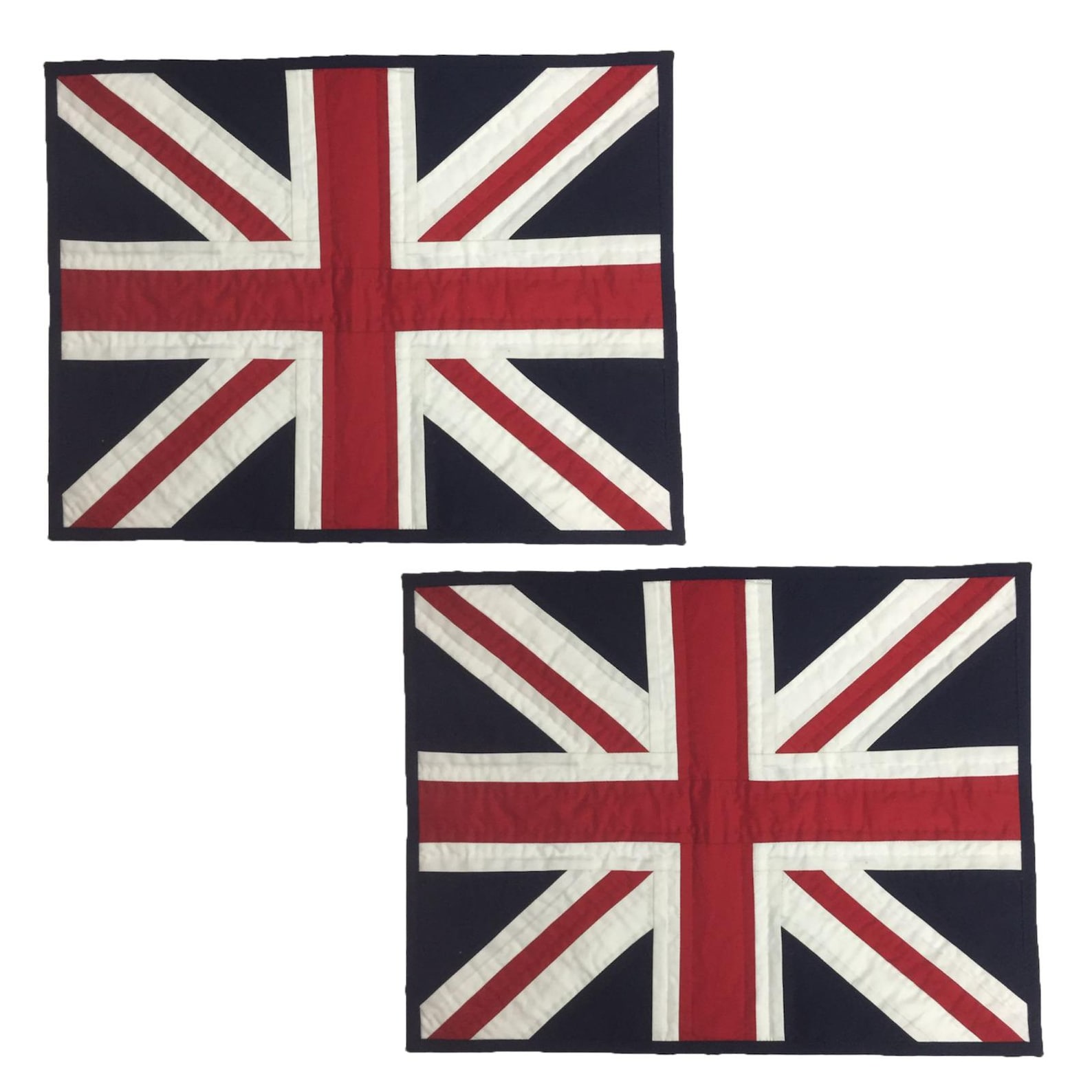 Hand Quilted Hand Made Placemats Tablemats Patchwork Union Jack British ...