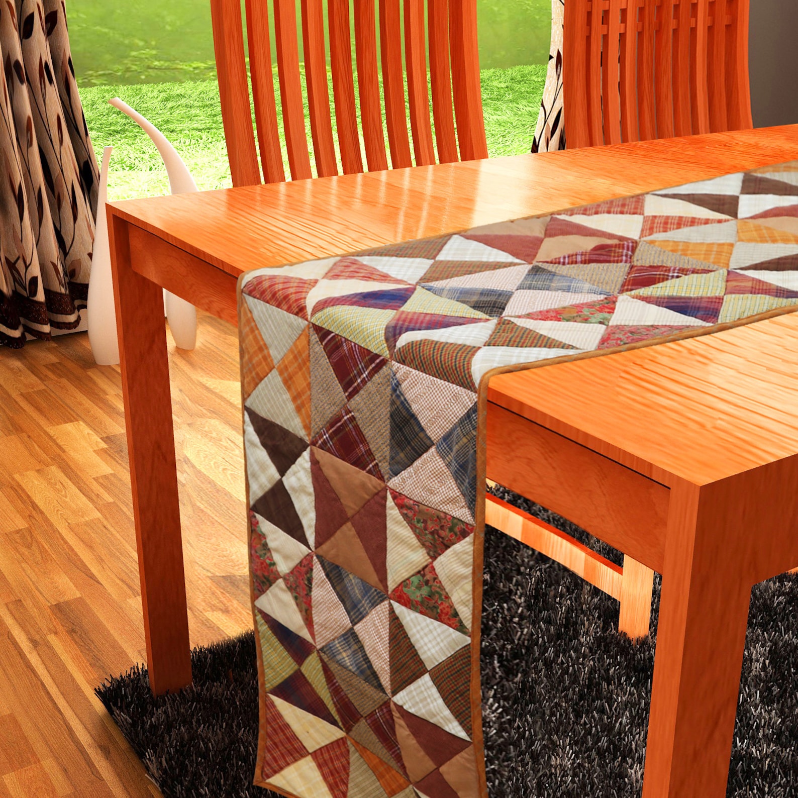Quilted Table Runner & Toppers Kaleidoscope Patchwork Country Fashion ...