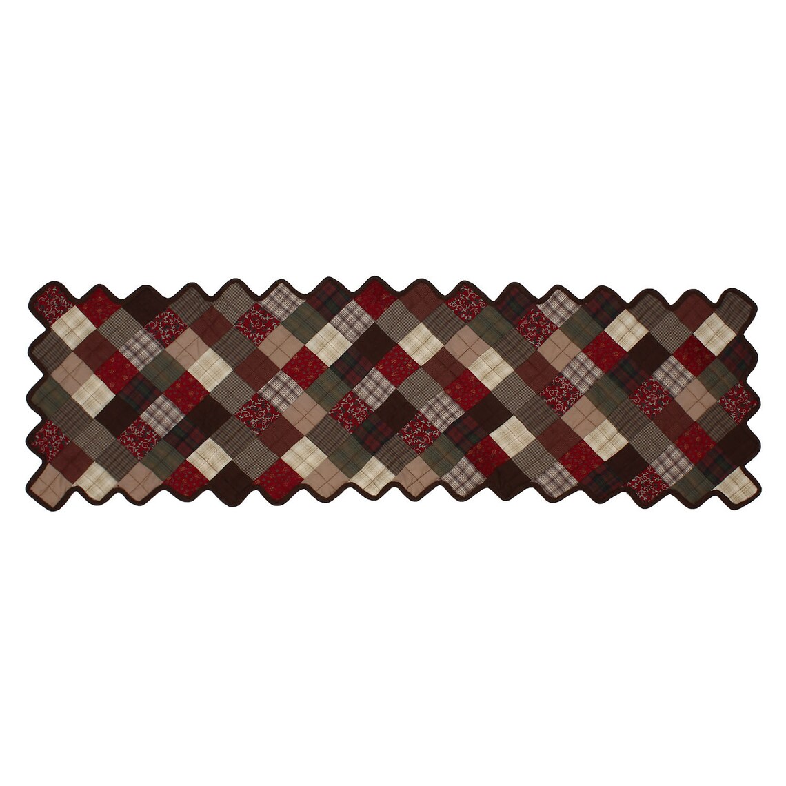 Quilted Table Runner & Toppers Country Plaid Print Mix Patchwork by ...