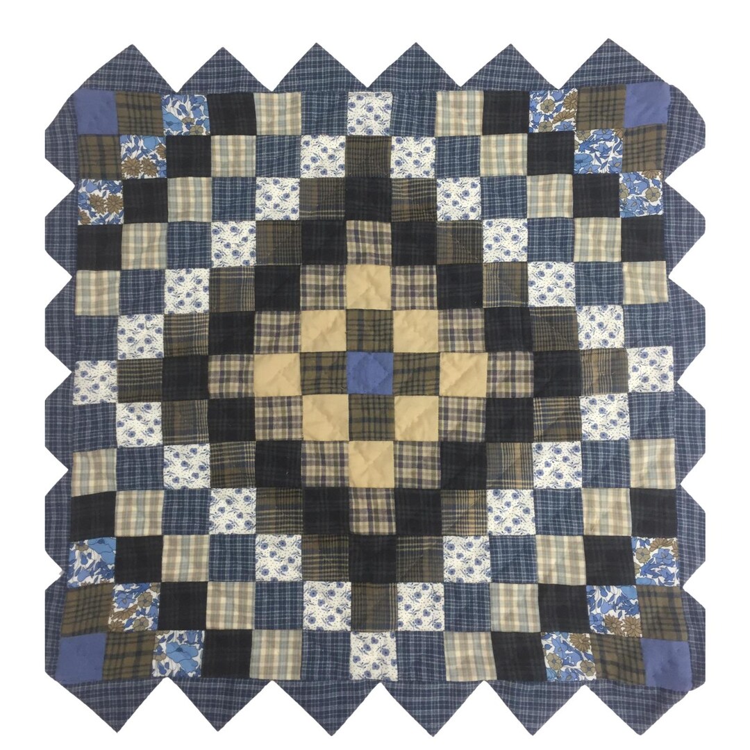 Hand Made Hand Quilted Block Quilt, Table Topper, Throw Quilt ...