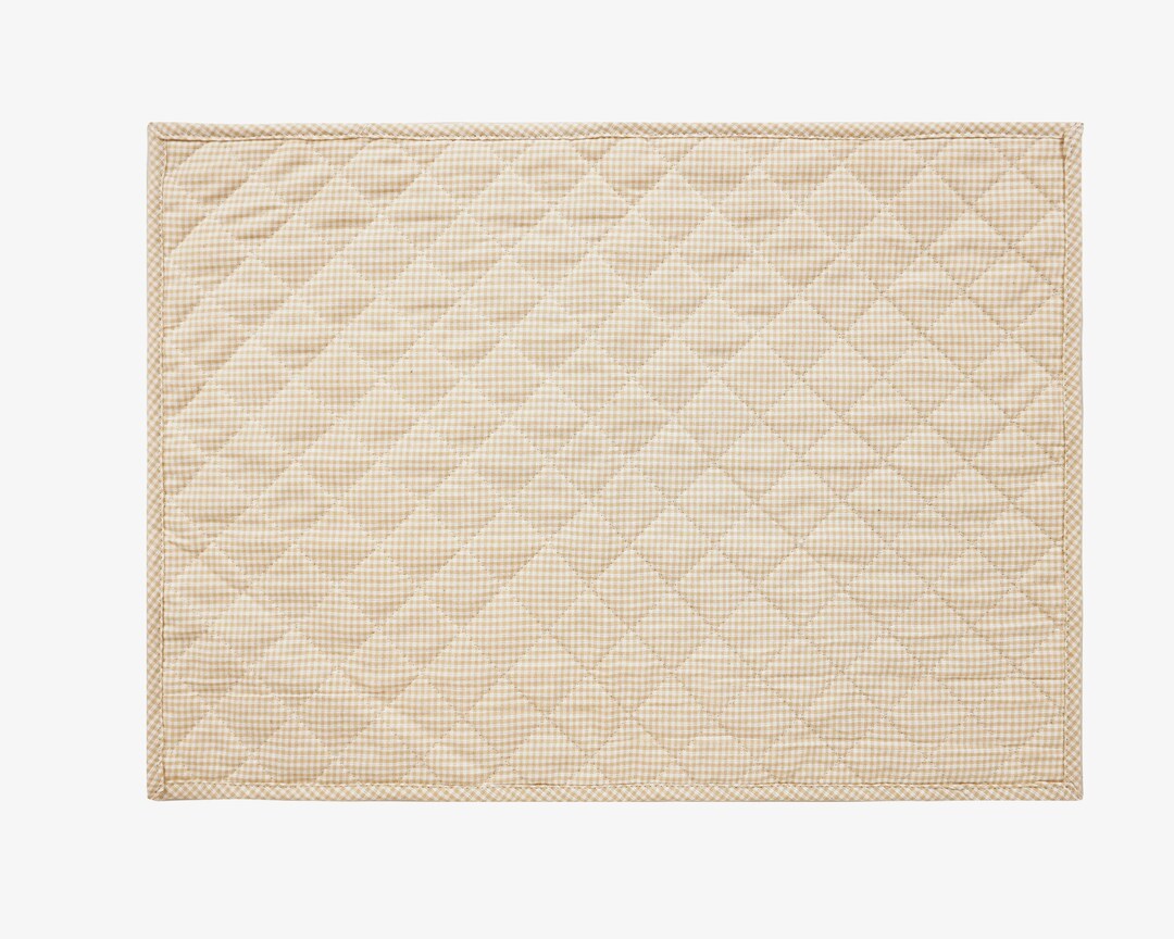 Quilted PLACEMAT Ivory Gingham Country Plaid 14"x19" by HOME HEART ...
