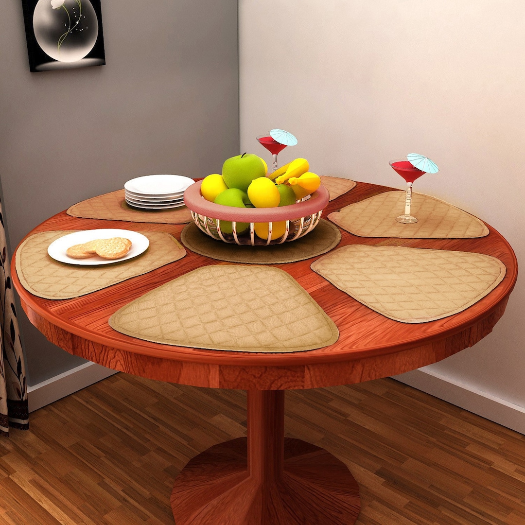 Wedge Quilted Placemat ,trivet, Pot Holder, Table Mat Beige Duck Cotton ...