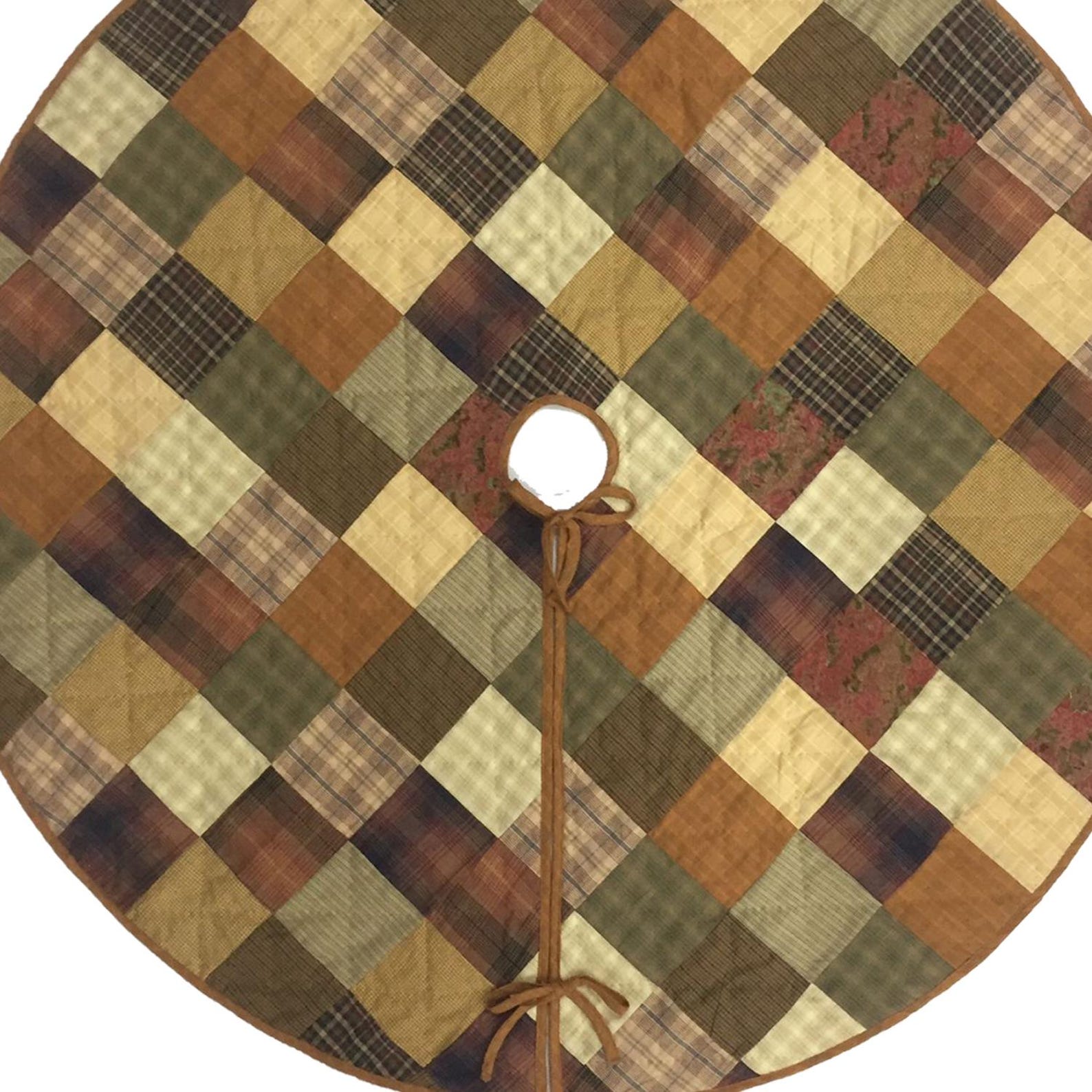 Christmas Tree Skirt Hand Made Hand Quilted Autumn Mix Plaid & Print ...