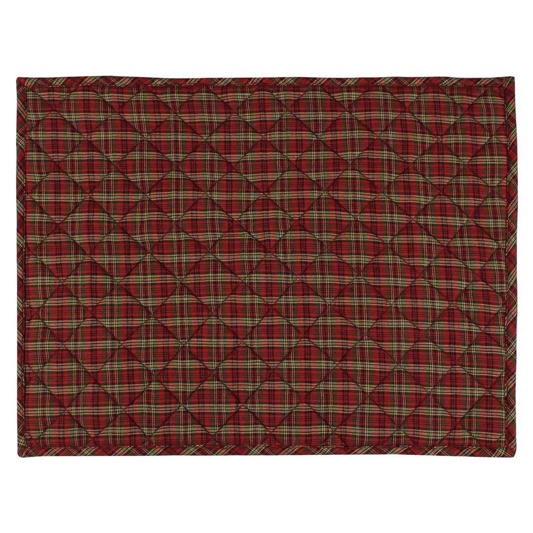 Quilted PLACEMAT Cranberry Red Country Plaid 14"x19" by HOME HEART ...