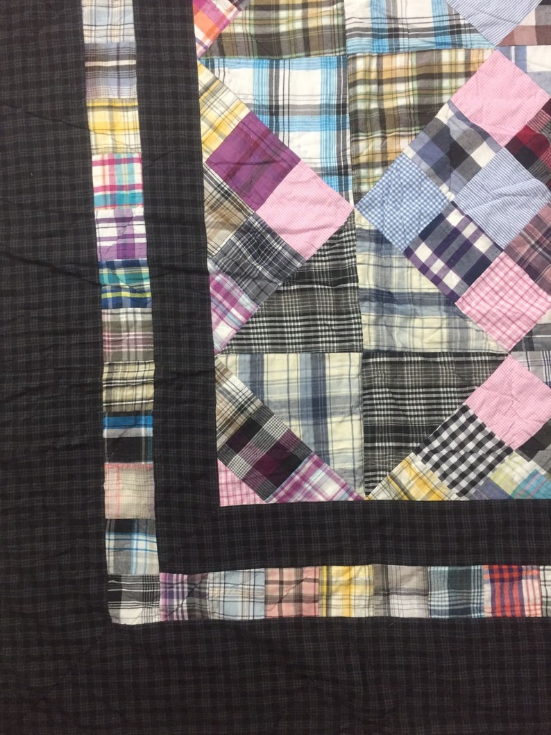Hand Quilted Bedspread Quilt Full Size 84"x84" Nine Patch Primitive ...