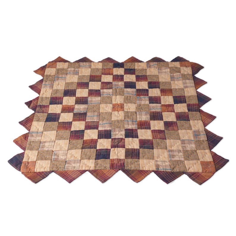 Hand Made Hand Quilted Throw Quilt, Table Topper Sunrise Autumn Plaid ...