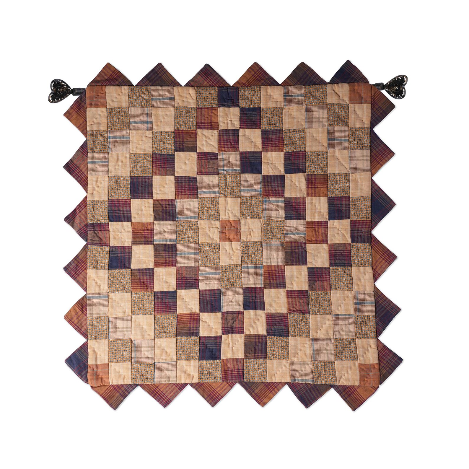 Hand Made Hand Quilted Throw Quilt, Table Topper Sunrise Autumn Plaid ...