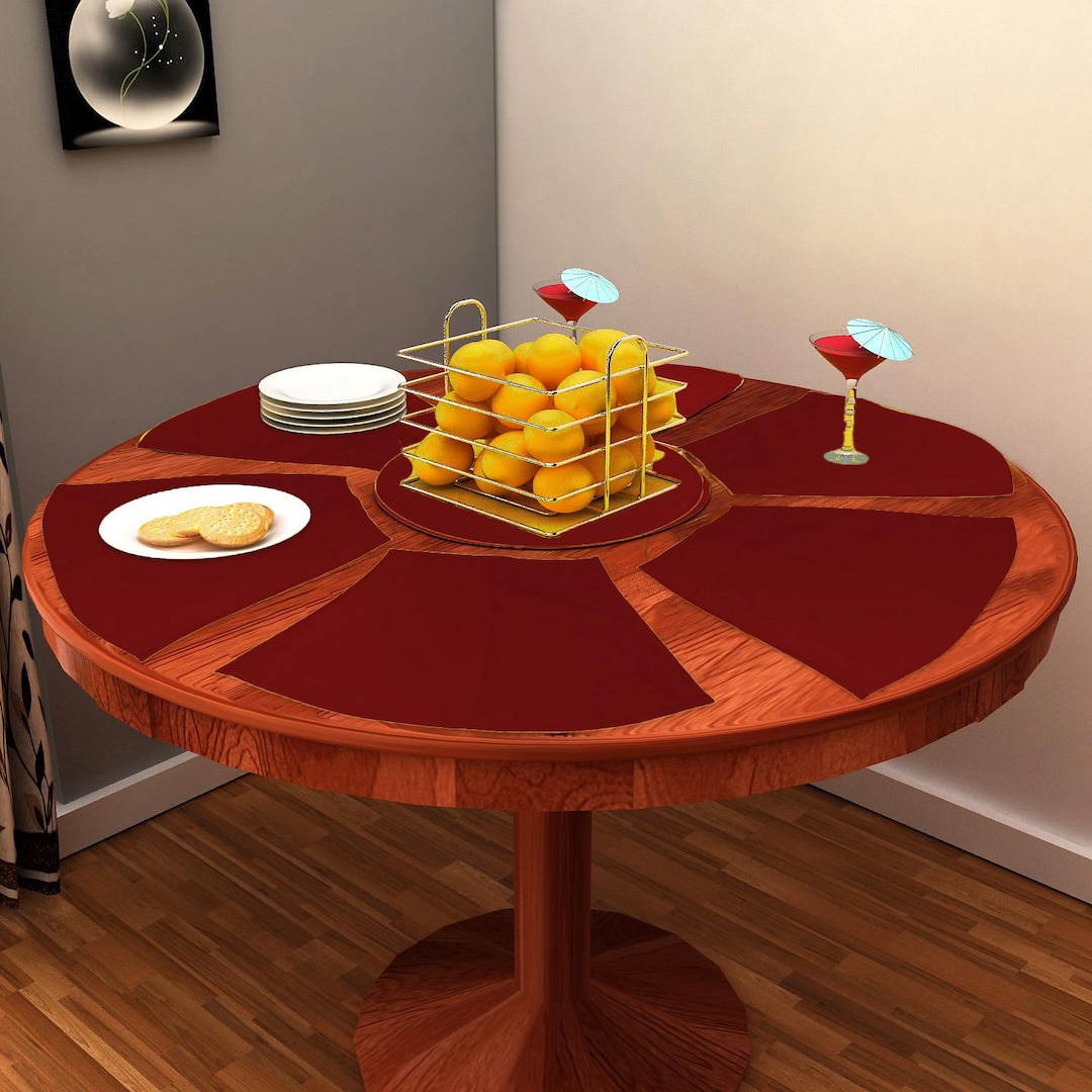 Wedge Placemat, Trivet, Table Mat Burgundy Fan-shaped Wedge Duck Cotton ...