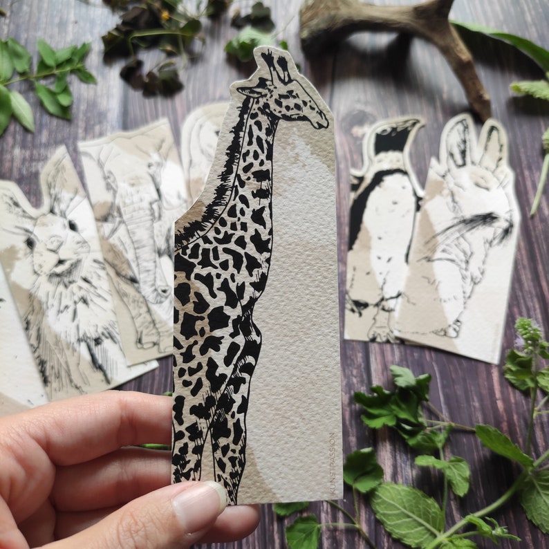 'animals' Bookmark Set: Hand Drawn Animals, Eco-friendly Paper, for ...