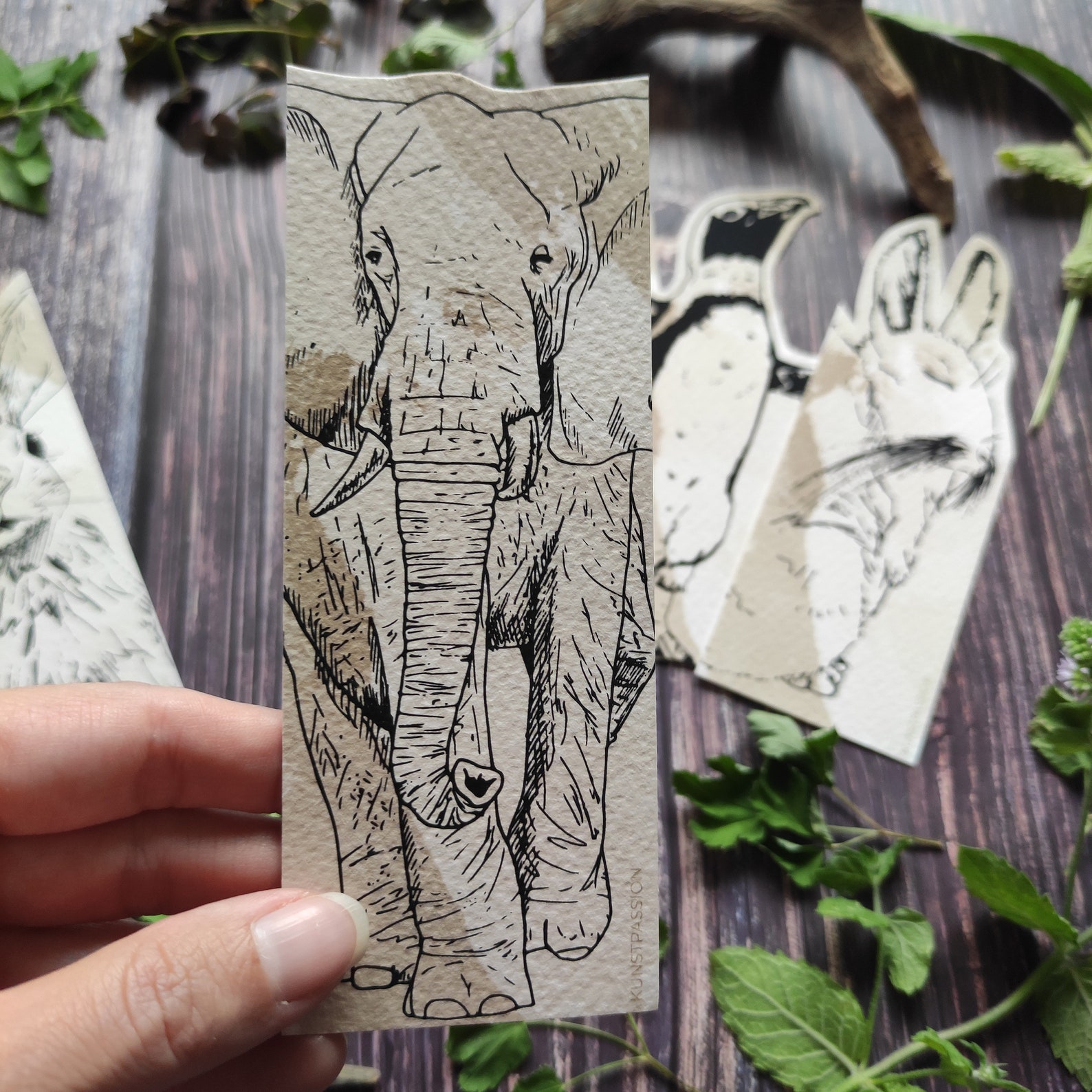 'animals' Bookmark Set: Hand Drawn Animals, Eco-friendly Paper, for ...