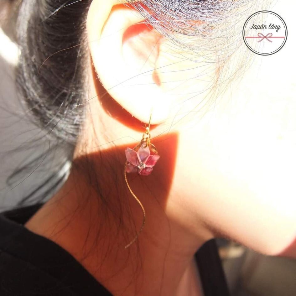 Japan Origami SAKURA Earring - Etsy