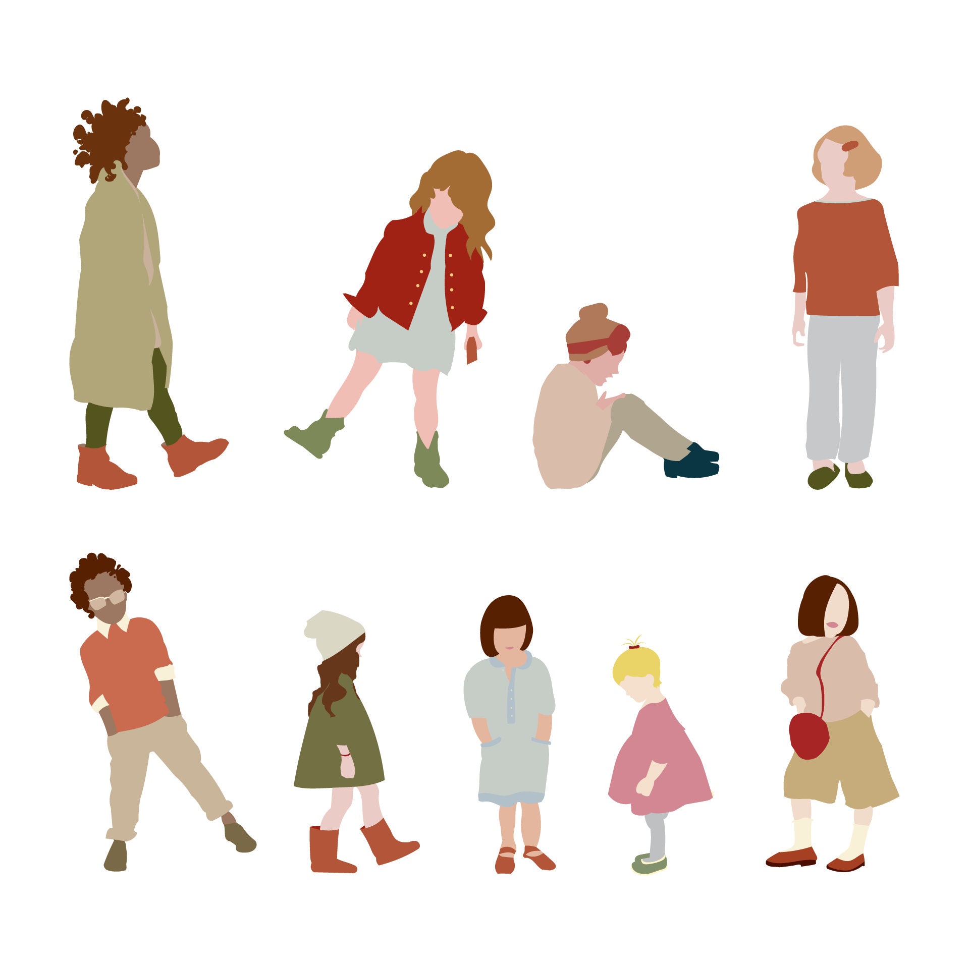 Flat Vector Kids Illustration (ai, Svg, Png) - Architectural Graphics ...