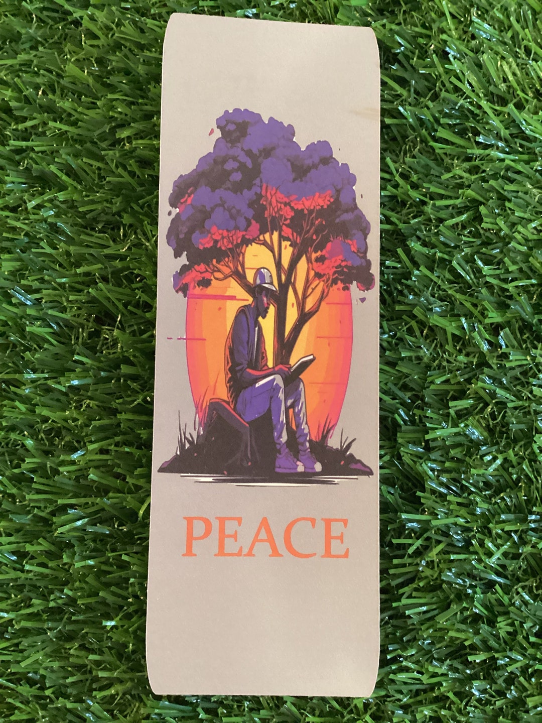 Man Sitting Under Tree Peaceful Bookmark, Book Lover, Reader, Bookmark ...