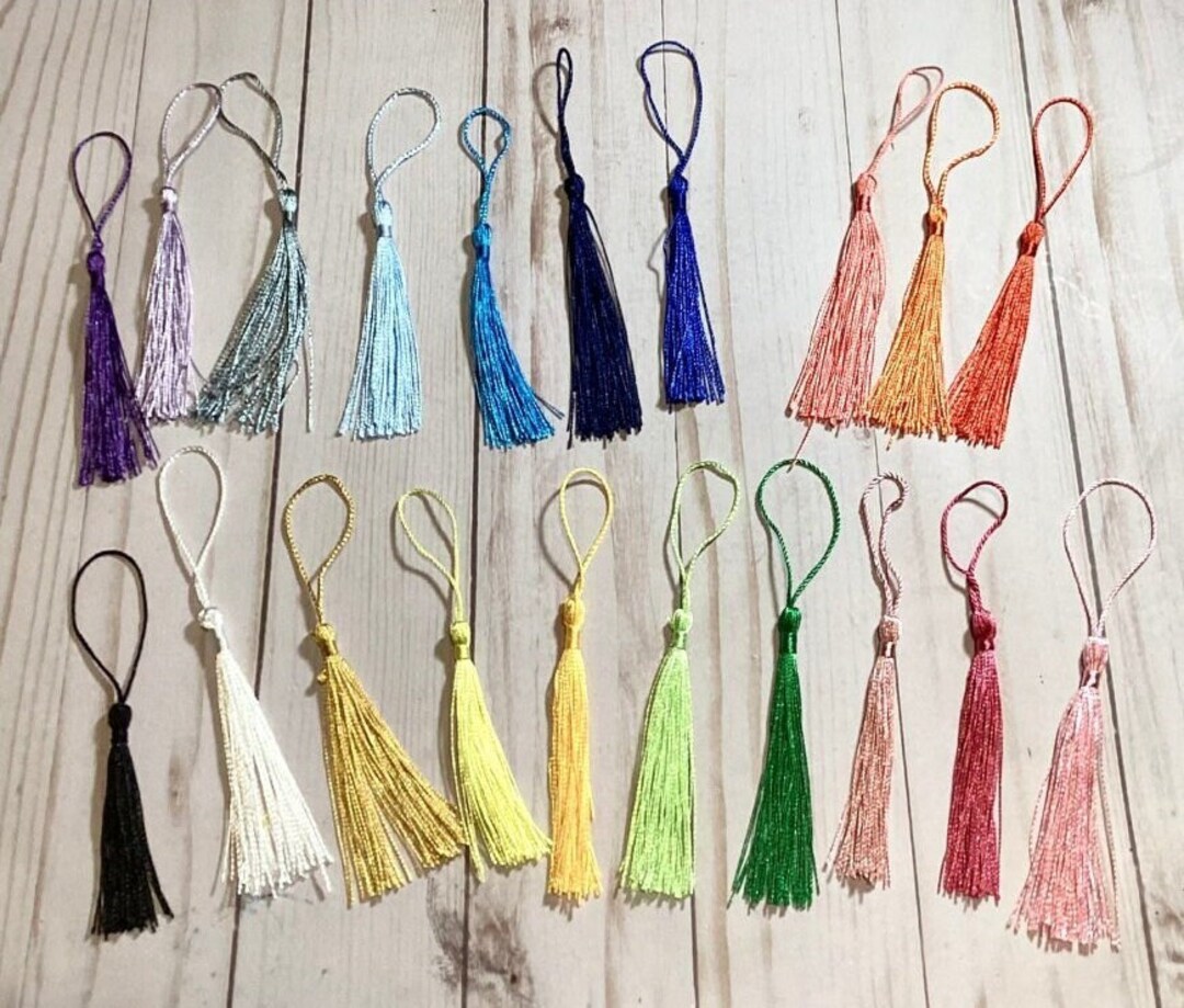 Bookmark Tassels, Silky Floss Soft Mini Tassels With Loops 20 Different ...