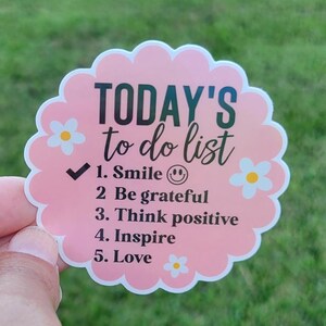Today's to Do List Sticker, Motivational Sticker, Checklist Sticker ...