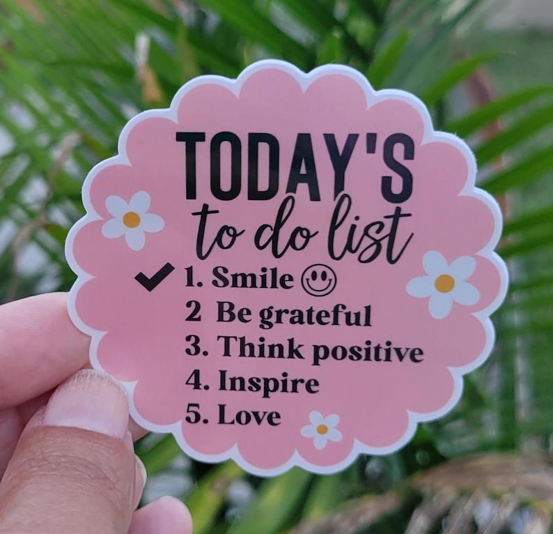 Today's to Do List Sticker, Motivational Sticker, Checklist Sticker ...