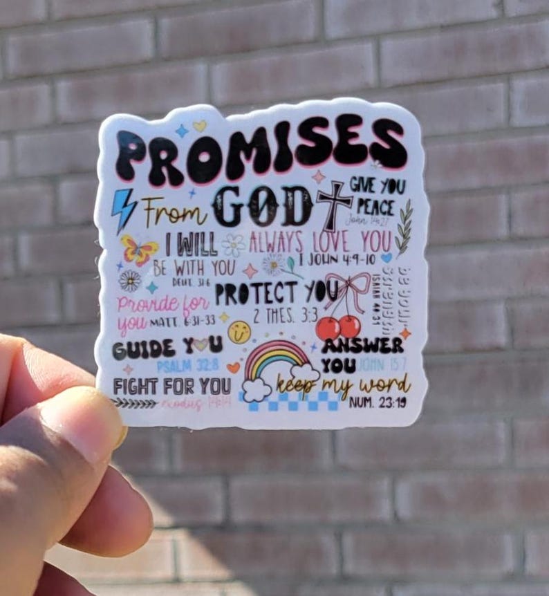 Promises From God Sticker, Faith Sticker, Religious Sticker, Christian ...