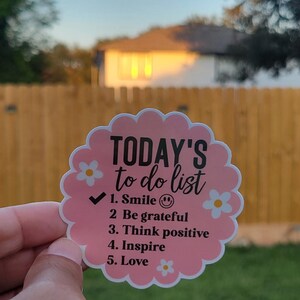 Today's to Do List Sticker, Motivational Sticker, Checklist Sticker ...