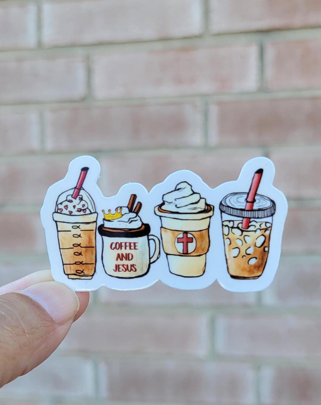 Coffee and Jesus Sticker Jesus Sticker Coffee Lover Sticker Christian ...