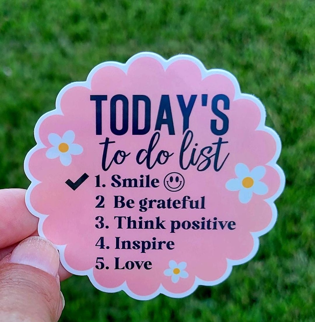 Today's to Do List Sticker, Motivational Sticker, Checklist Sticker ...