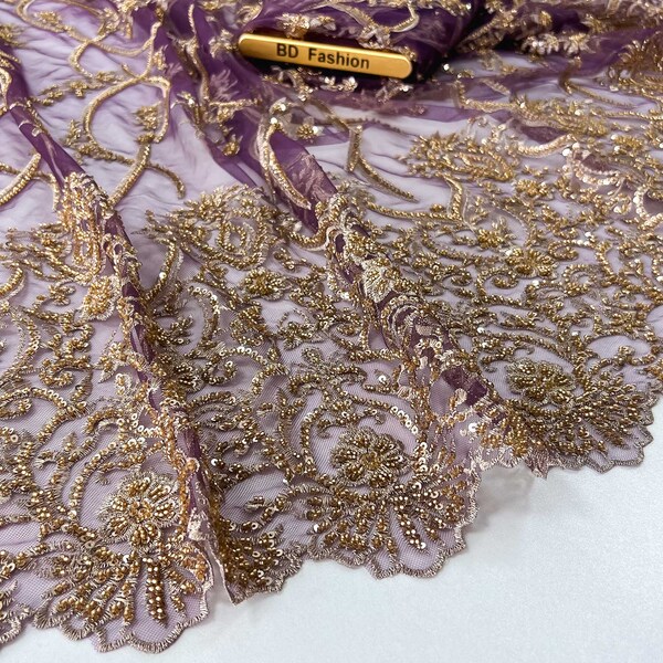 Gold Lace Fabric - Etsy